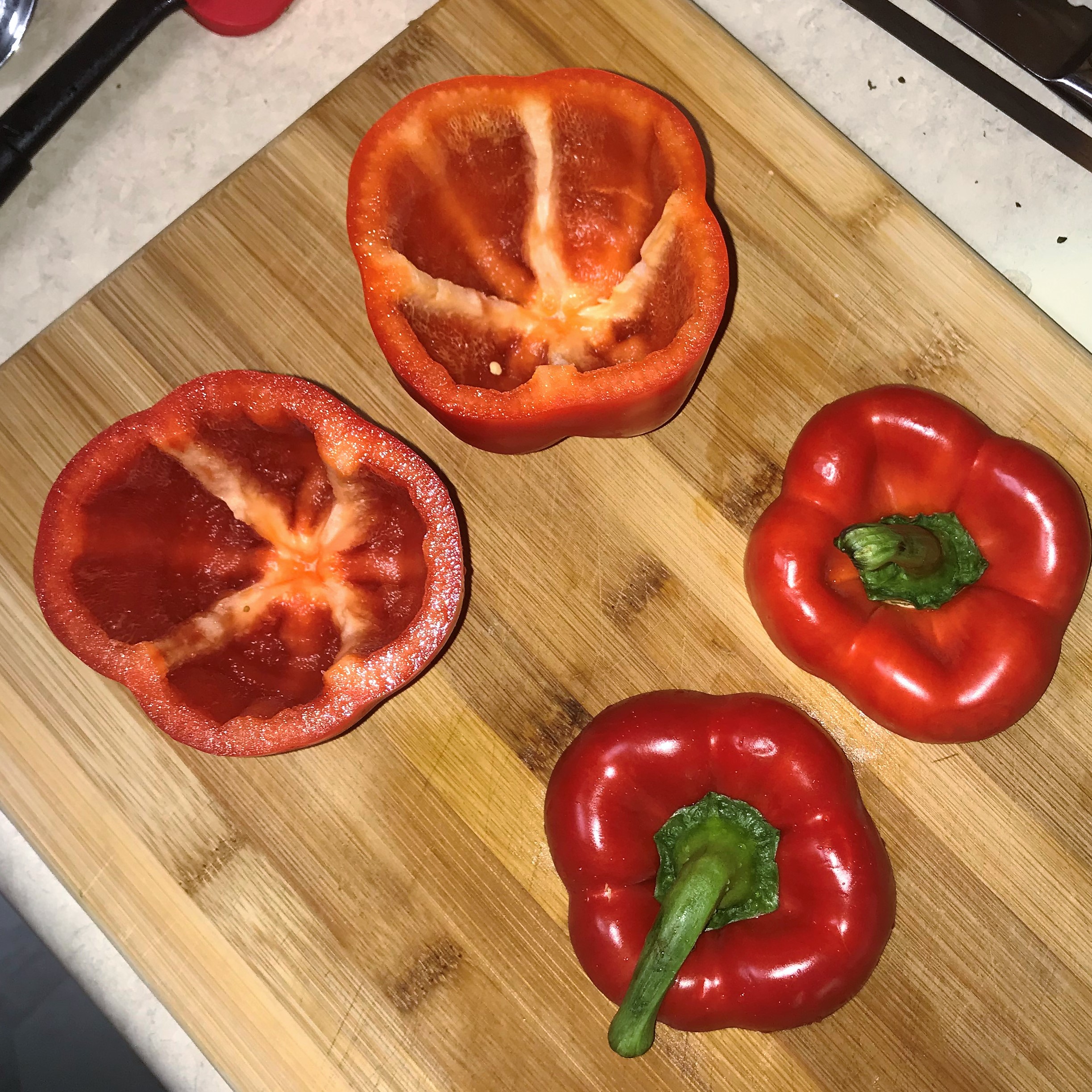 Jamaican Jerk Chicken Stuffed Peppers | Comfort du Jour