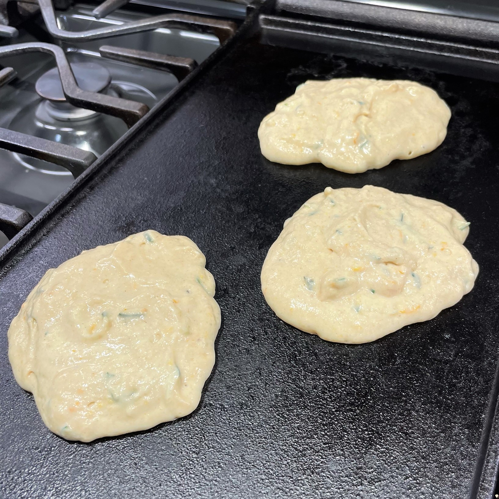 Zucchini Sunshine Pancakes | Comfort du Jour