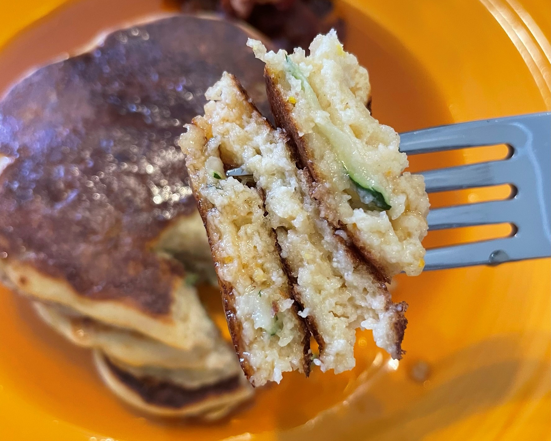 Zucchini Sunshine Pancakes | Comfort du Jour