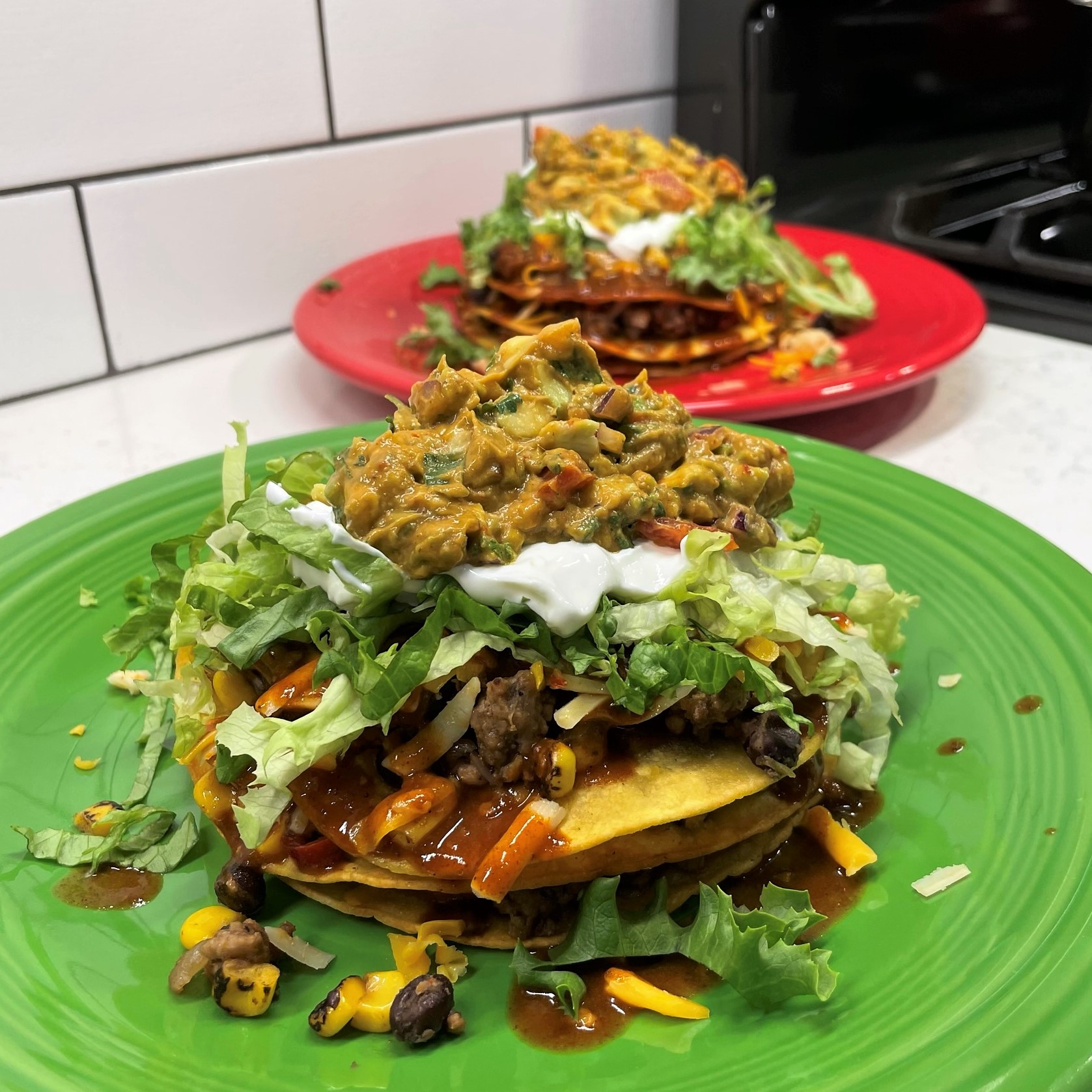 Turkey & Black Bean Stacked Tostadas | Comfort du Jour