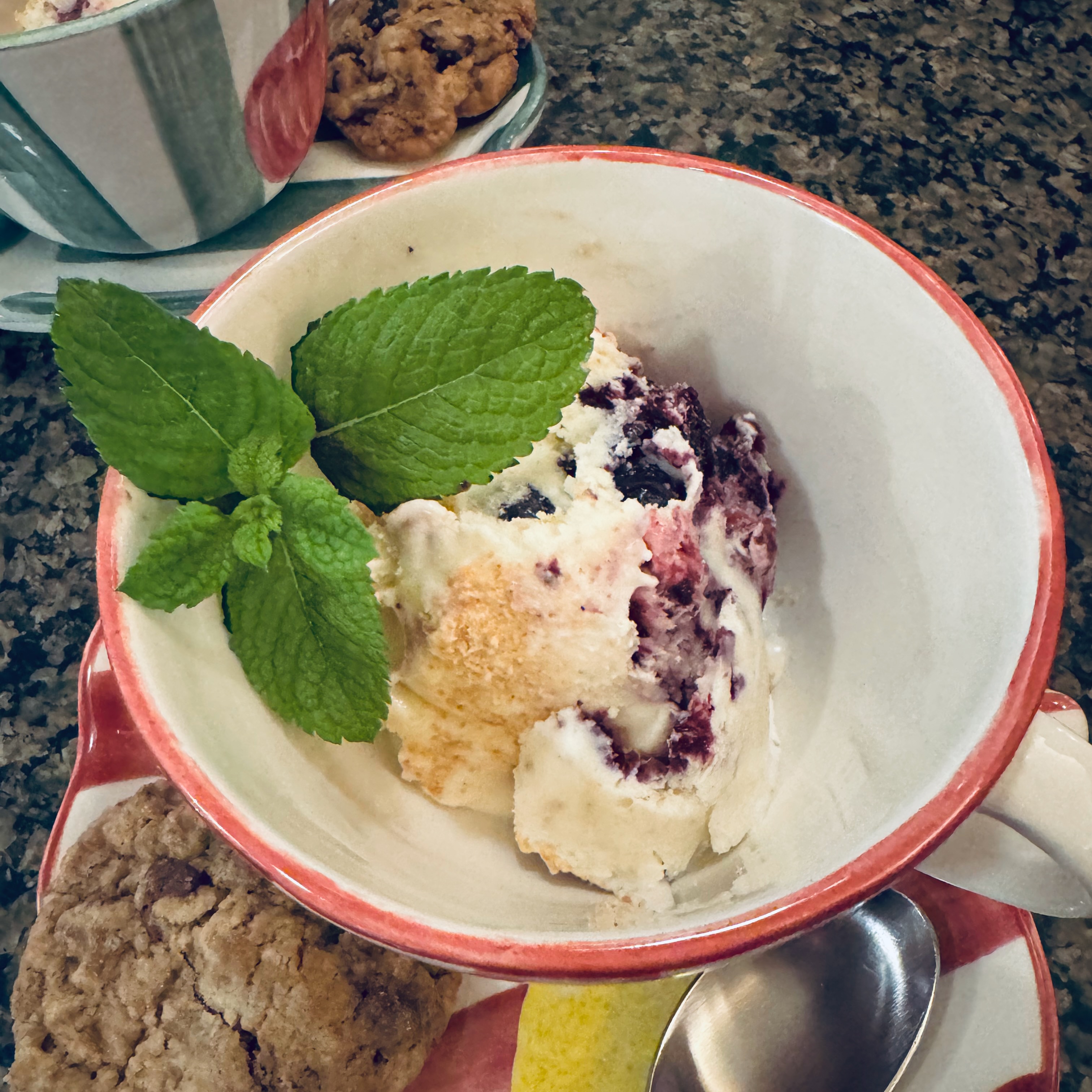 Cherry & Blueberry Cheesecake Ice Cream | Comfort du Jour